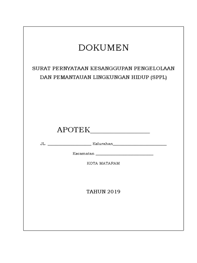 Surat SPPL - Apotik | PDF