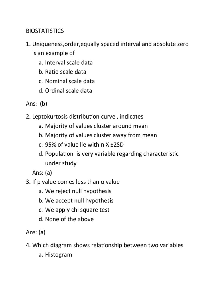 Biostatistics Quiz on Data Types and Analysis | PDF | Teaching Methods ...