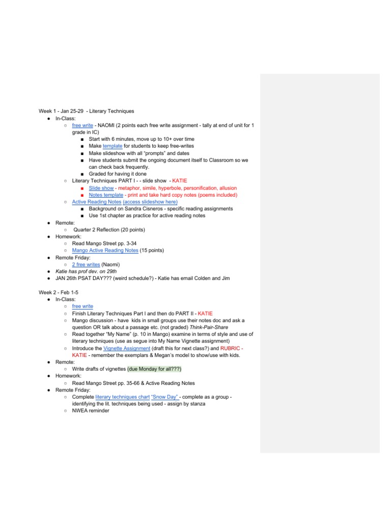 Eng 2 Hybrid Outline Personal Narrative | PDF | Narrative | Rubric ...