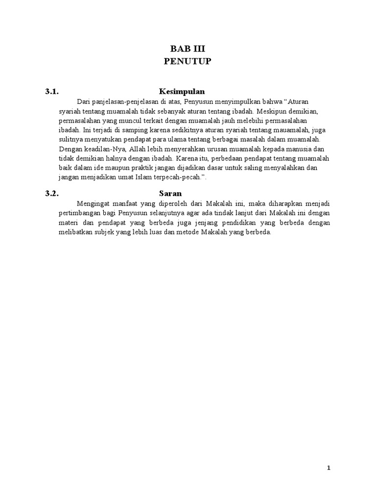 Bab Iii Penutup: 3.1. Kesimpulan | PDF