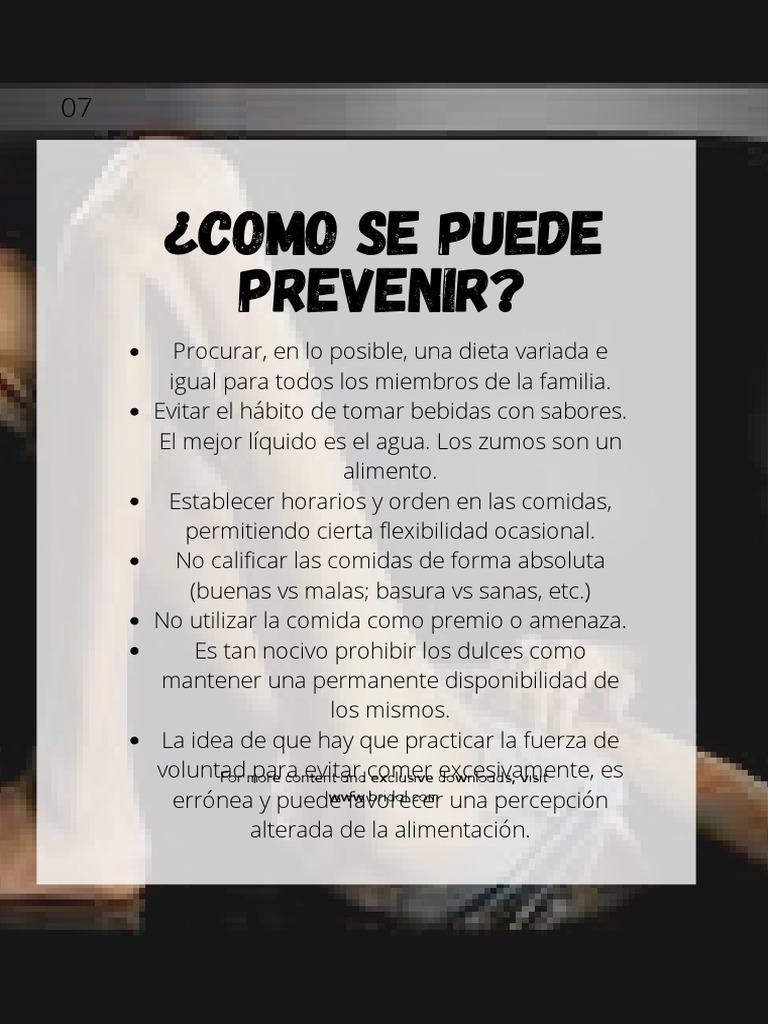 ¿Como Se Puede Prevenir | PDF | Anorexia nerviosa | Anemia