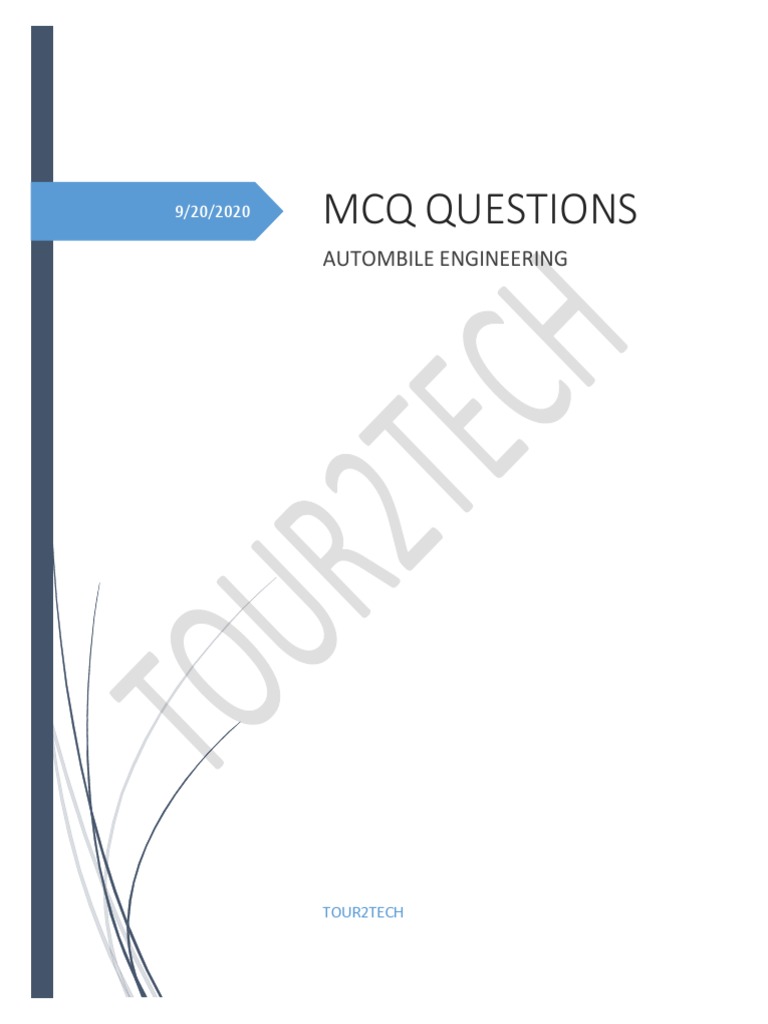 Automobile MCQs | PDF | Clutch | Transmission (Mechanics)