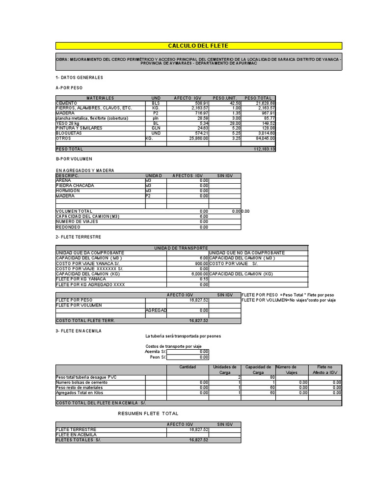 Flete Terrestre | PDF | Materiales de construcción | Materiales