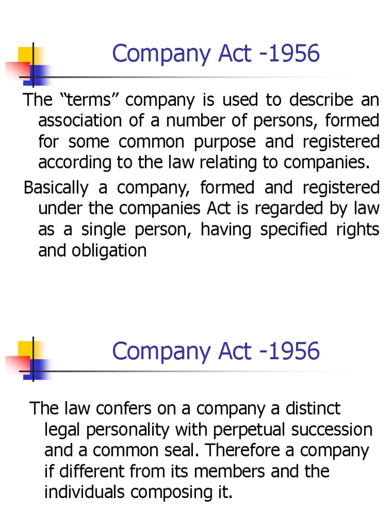 Company Act - 1956 | Download Free PDF | Articles Of Association ...