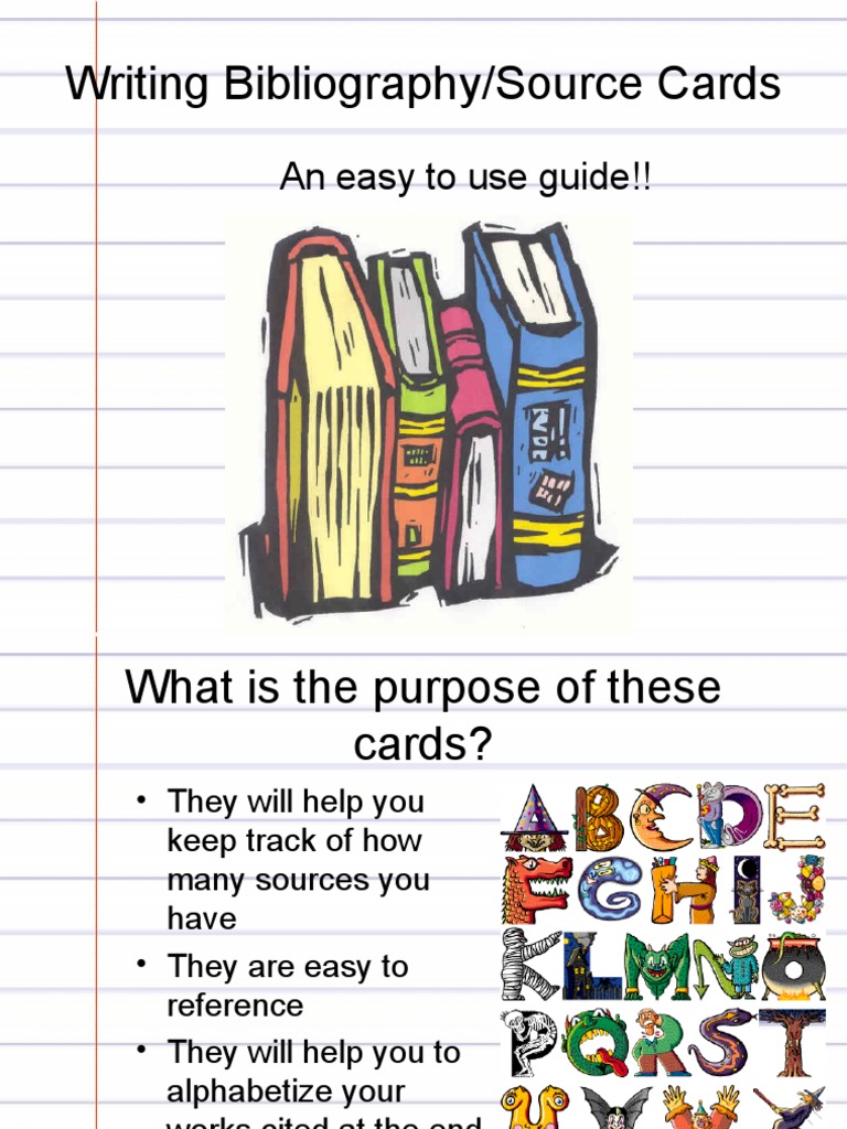 Writing Bibliography/Source Cards: An Easy To Use Guide!! | PDF