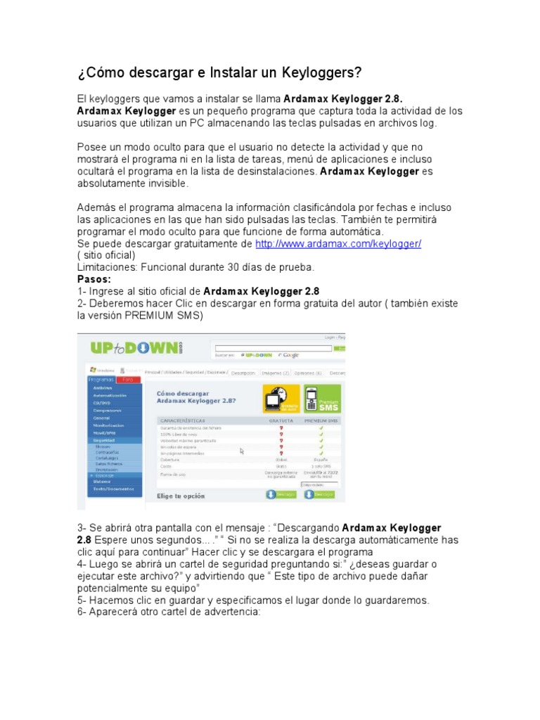 Cómo Descargar e Instalar Un Keyloggers | PDF | Point and Click | Programa de computadora