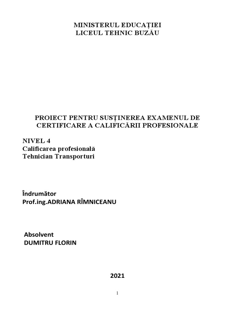 Mecanismul-de-Distributie-proiect Dumitru Florin13 B Seral | PDF