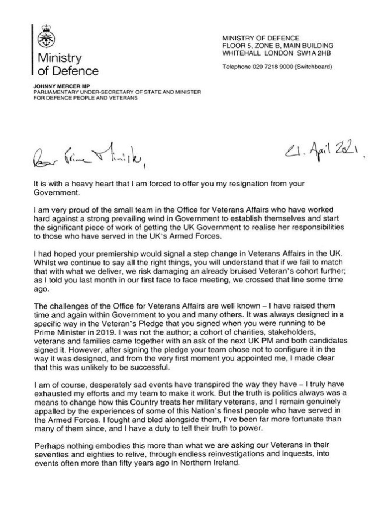 Mercer Resignation Letter | PDF