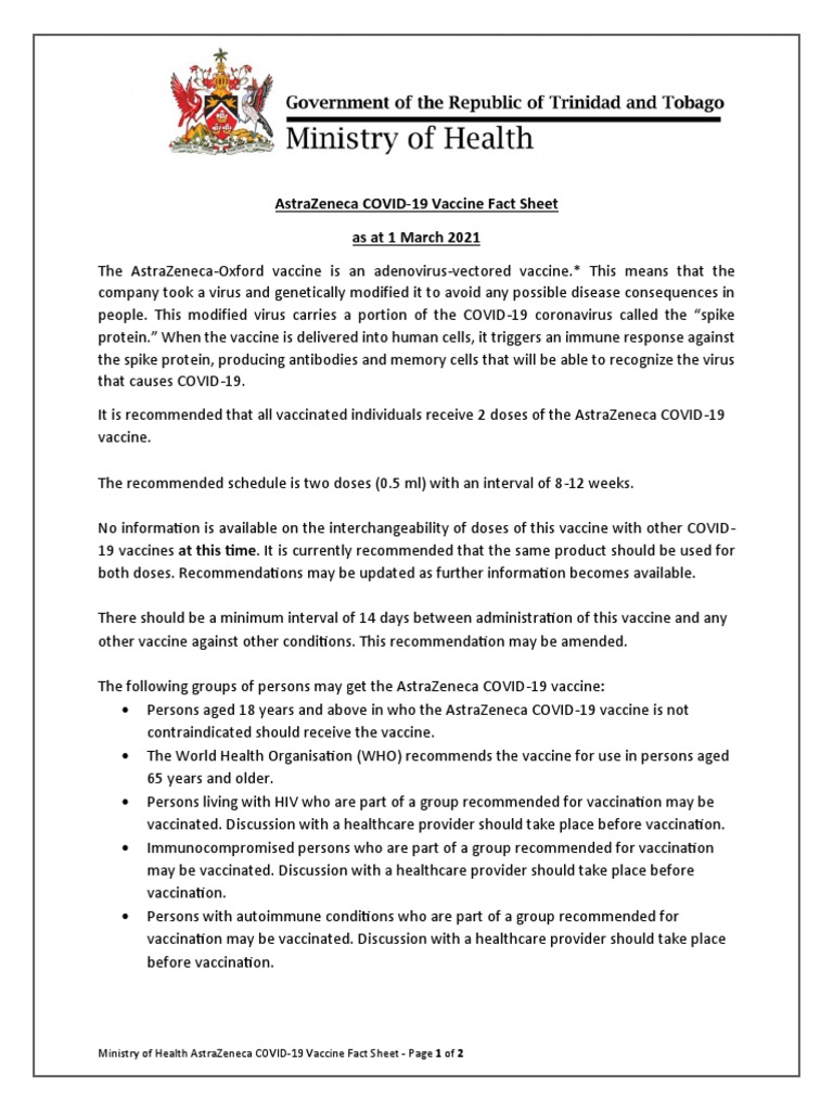 AstraZeneca Vaccination Fact Sheet FINAL | PDF | Vaccines | Vaccination