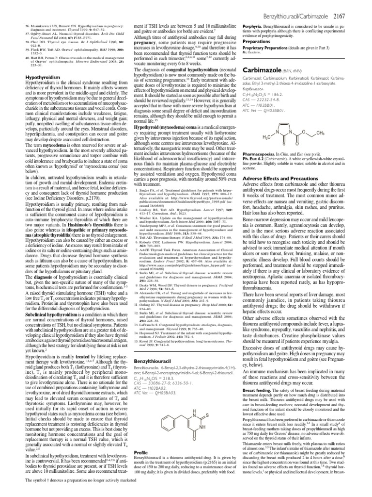 Carbimazole | PDF | Hypothyroidism | Hyperthyroidism