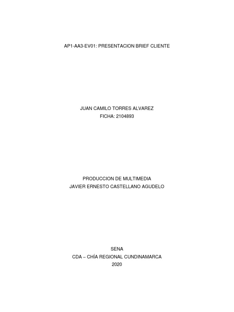 Ap1-Aa3 - Ev01 Presentacion Del Brief | PDF | Cliente | Las compras en línea