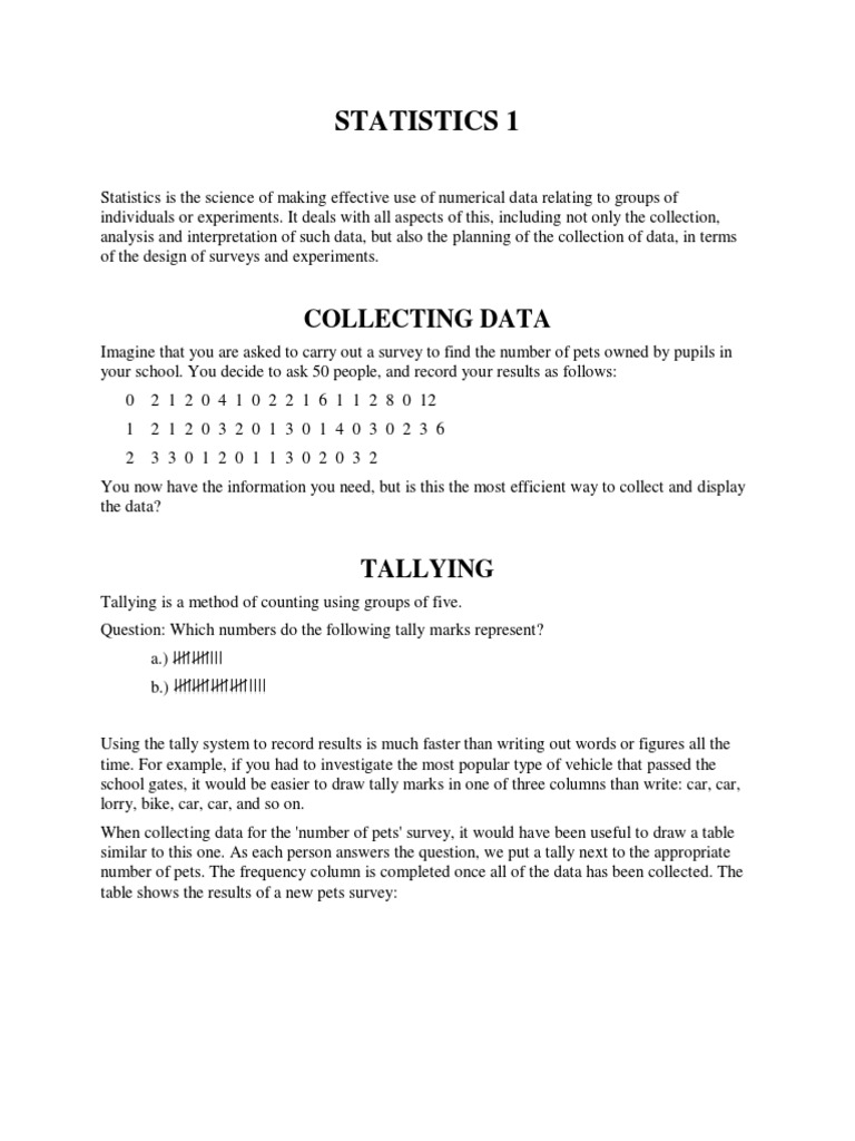2020 - STATISTICS 1a - Form 4 | PDF | Mean | Mode (Statistics)