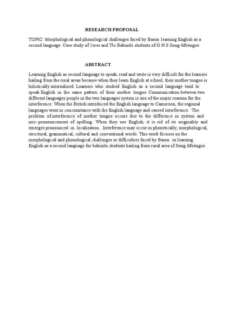 My Dissertation's Research Proposal | PDF | Second Language | Second ...