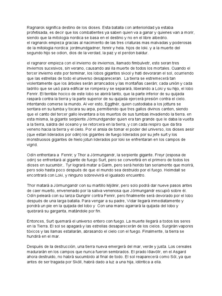 Significado y mito del Ragnarok | PDF | Mitología nórdica | Paganismo ...