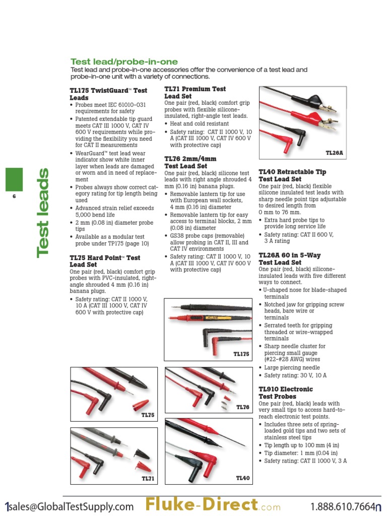 FLUKE TL75 Datasheet | PDF | Equipment | Manufactured Goods