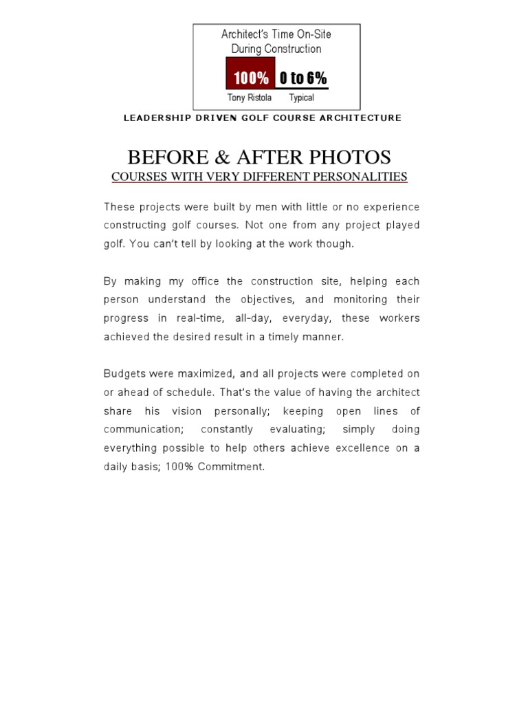 01 PHOTOS Before & After | PDF | Golf Course | Summer Sports