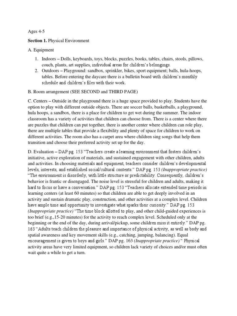 Ece 250 Project Observation | PDF | Classroom | Teachers