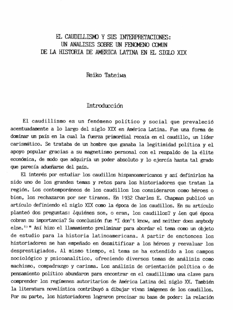 El Caudillismo y Sus Interpretaciones | PDF | America latina | Venezuela