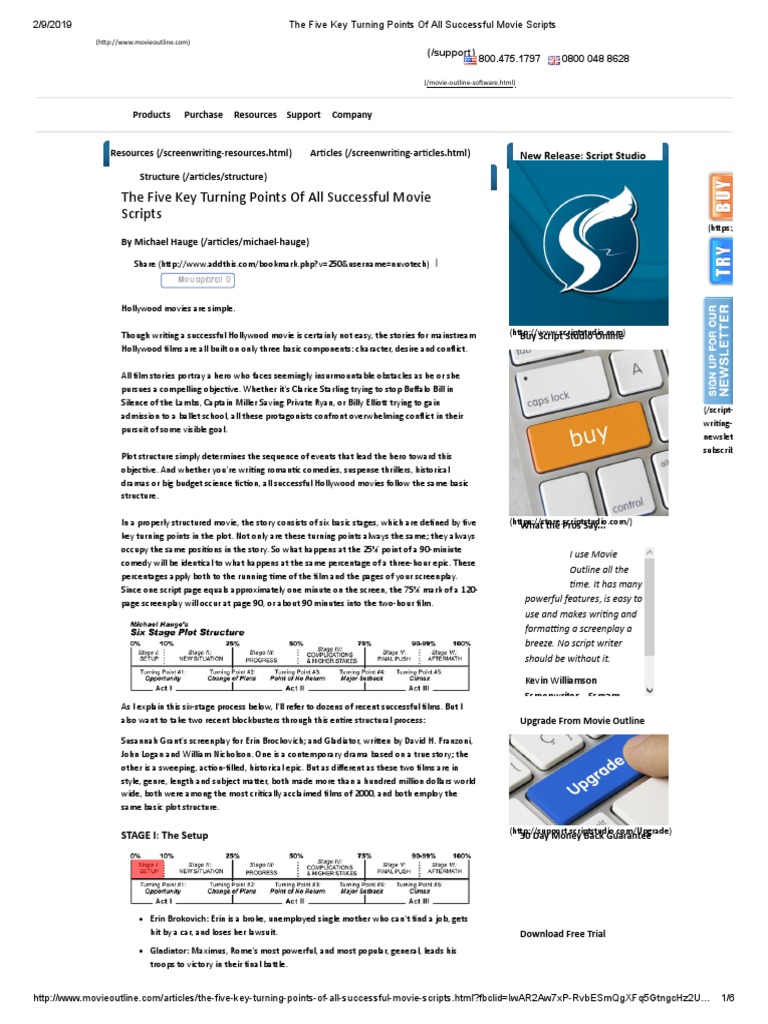 The Five Key Turning Points of All Successful Movie Scripts | PDF ...