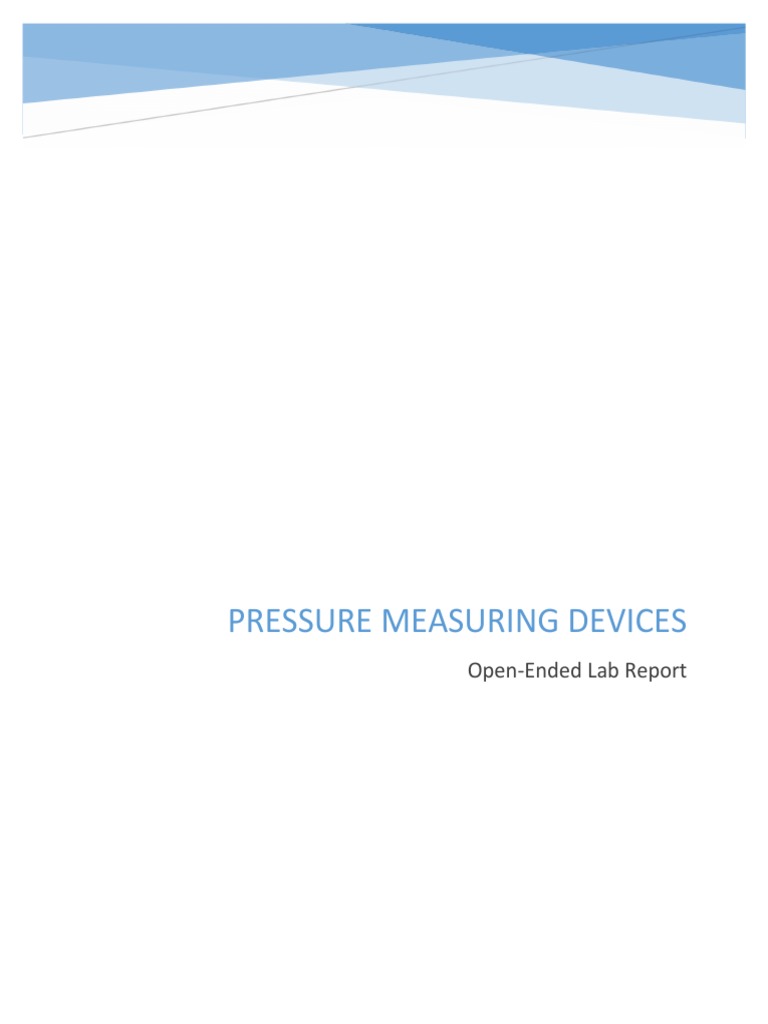 Pressure Measurement | PDF | Pressure Measurement | Pressure