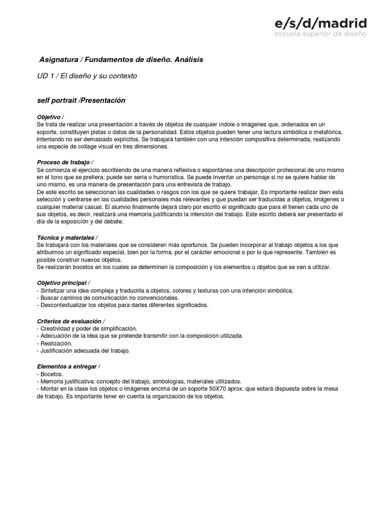 Ejercicio Autorretrato | PDF | Diseño | Pinturas