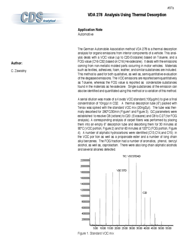 Vda 278 Analysis Using TD | PDF | Volatile Organic Compound | Organic Chemistry