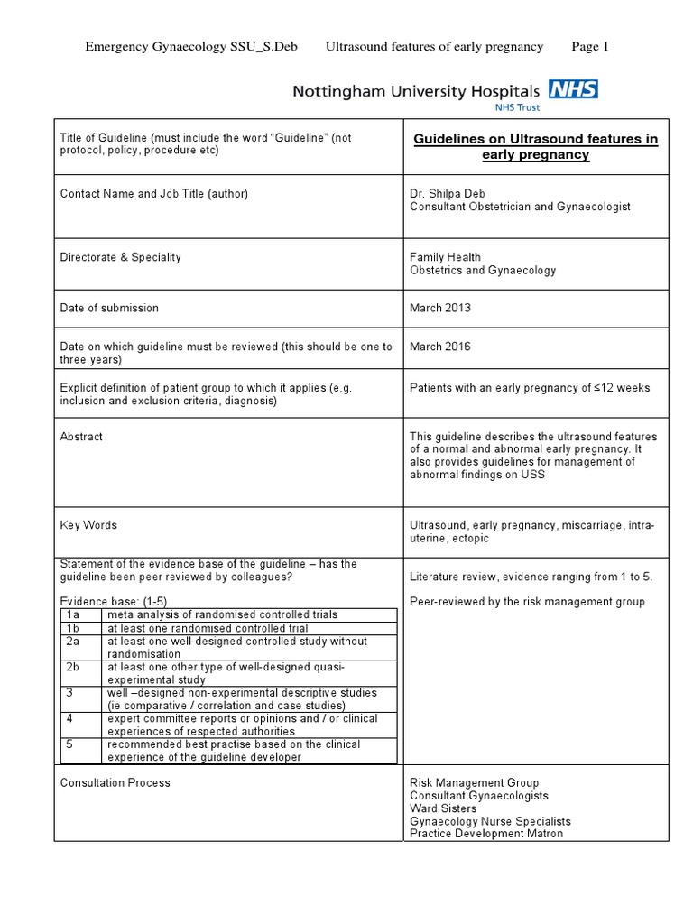 Ultrasound Features in Early Pregnancy | Download Free PDF ...