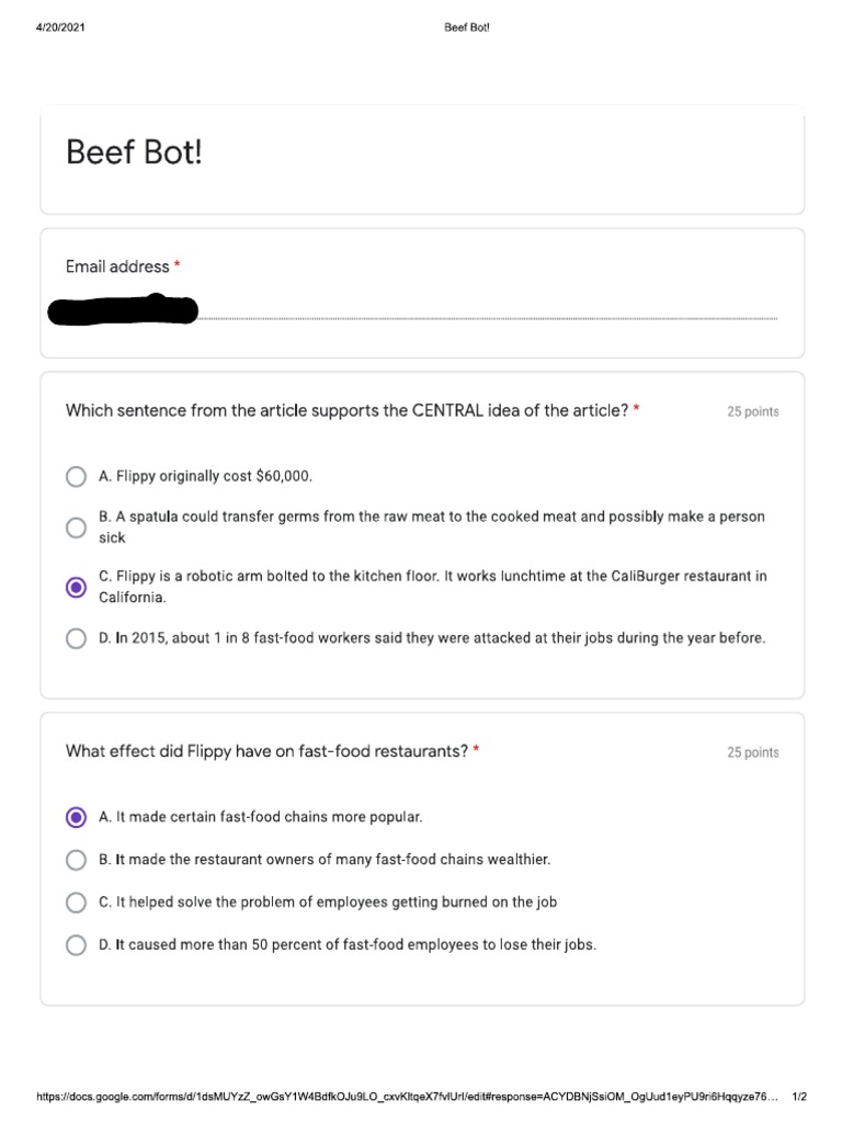 Beef Bot Response | PDF