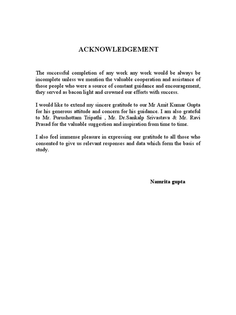 Acknowledgement | PDF