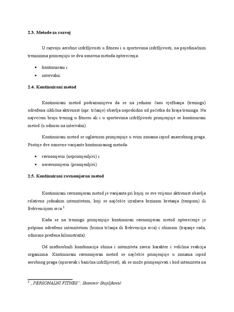 Metode Za Razvoj Izdržljivosti, Primjer Programa I Prezentacija Vježbi ...