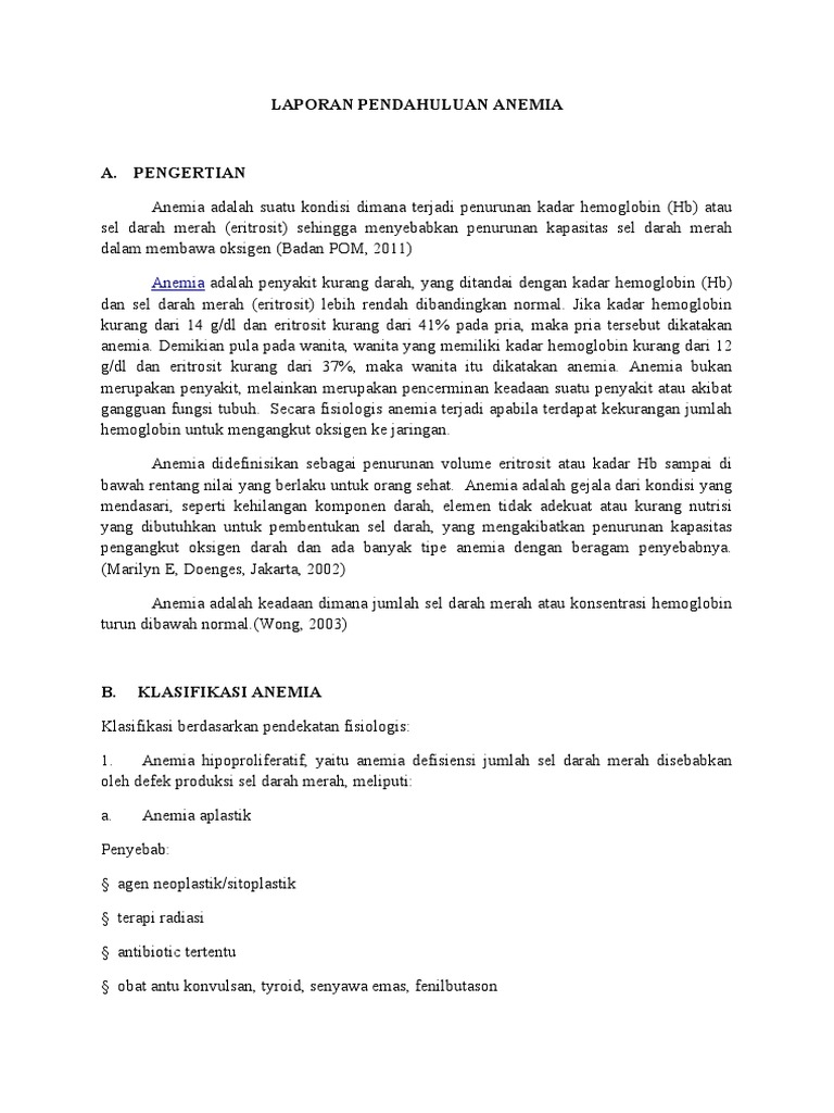 LP Anemia | PDF | Kesehatan Holistik | Sains & Matematika