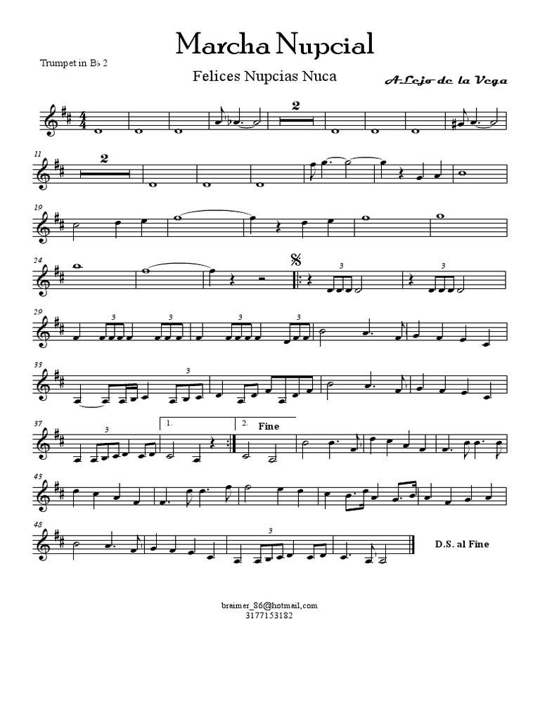 Marcha Nupcial - Trumpet in BB 2 | PDF