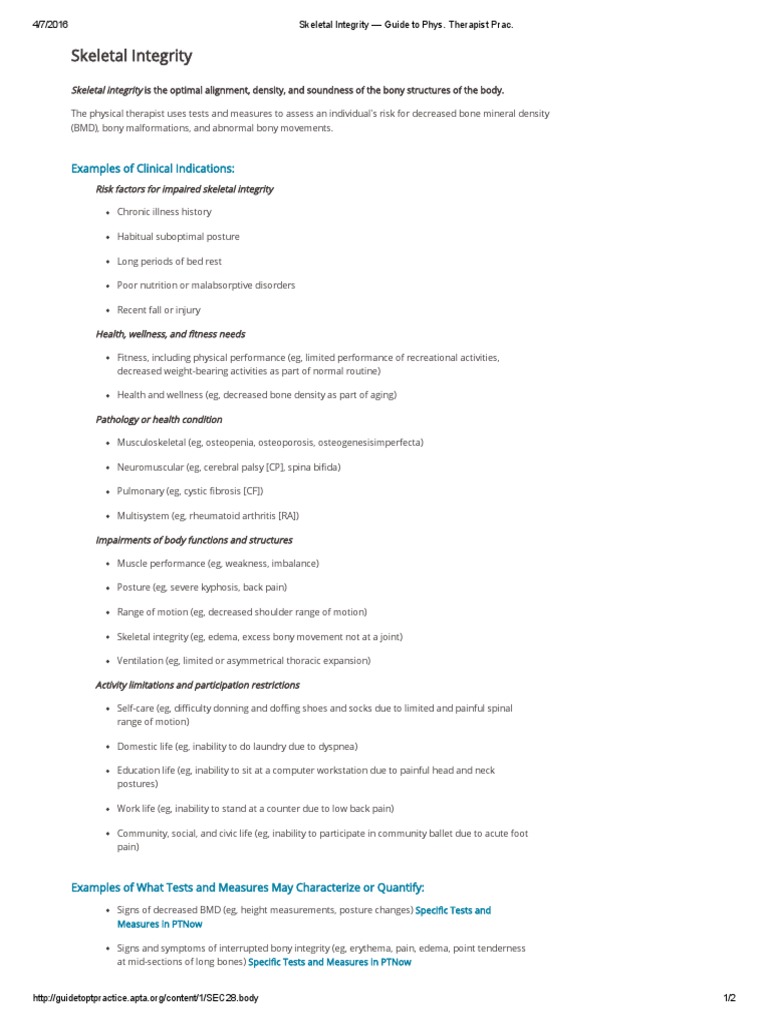 Skeletal Integrity - Guide To Phys | PDF | Osteoporosis | Bone