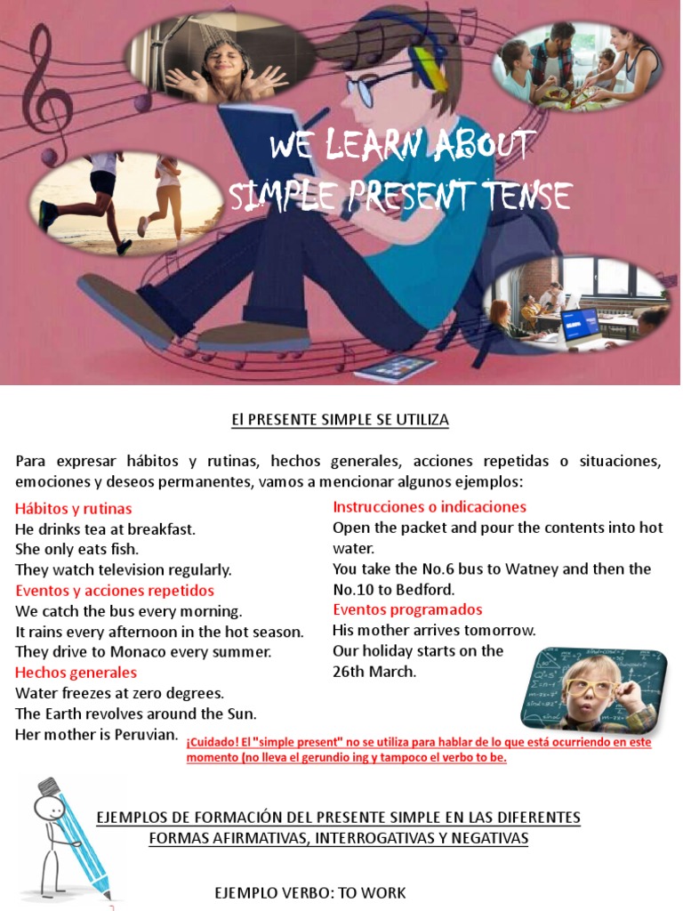 GUIA PRESENTE SIMPLE PDF (1) Ingles | PDF | Verbo | Tipología Lingüística