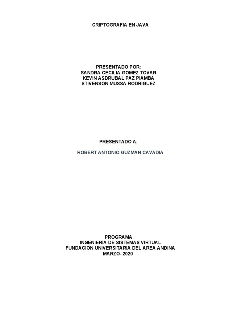 Criptografia en Java | PDF | Criptografía | Clave (criptografía)