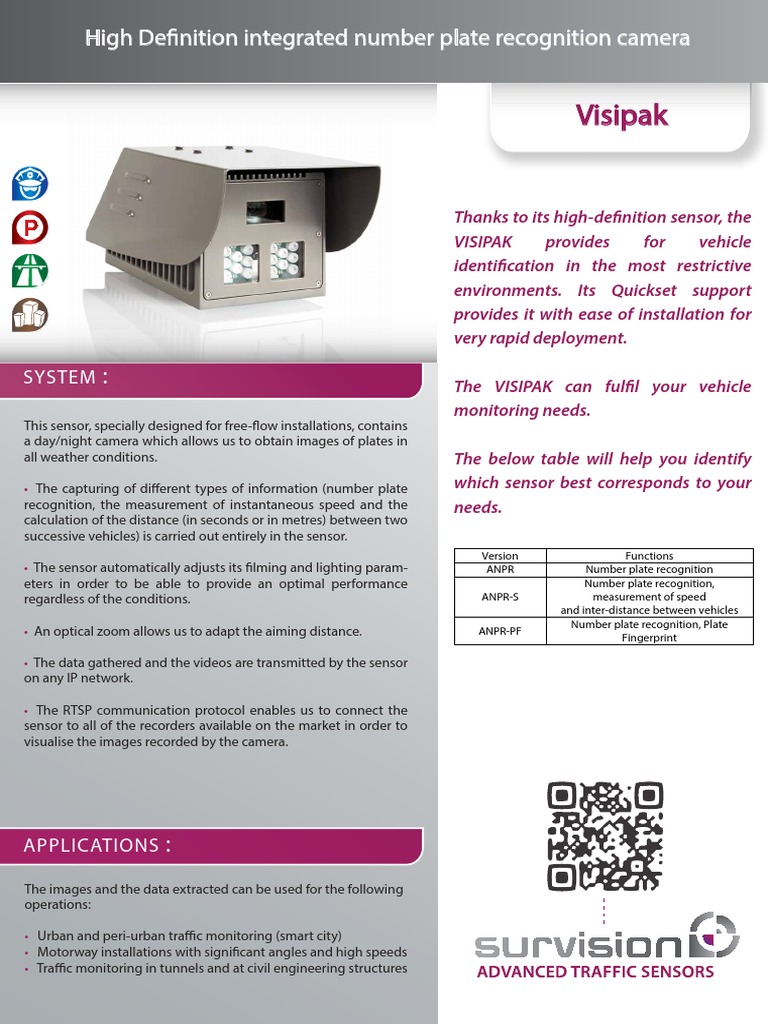 Visipak: High Definition Integrated Number Plate Recognition Camera ...