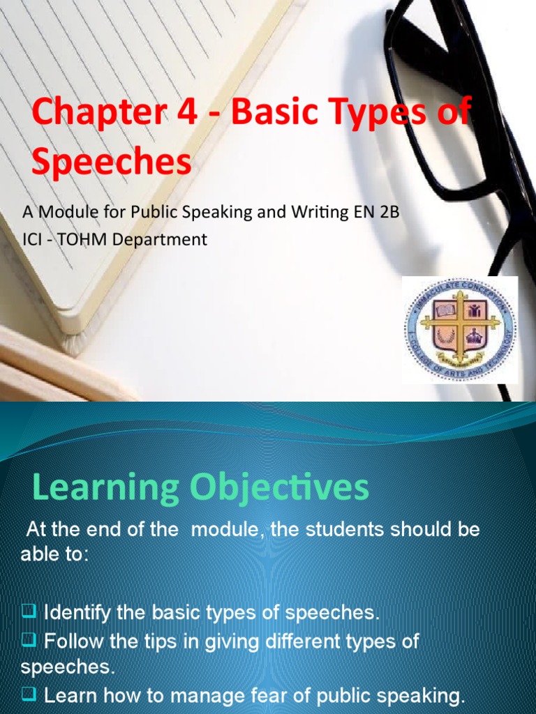 Chapter 4 - Basic Types of Speeches | PDF | Public Speaking | Speech
