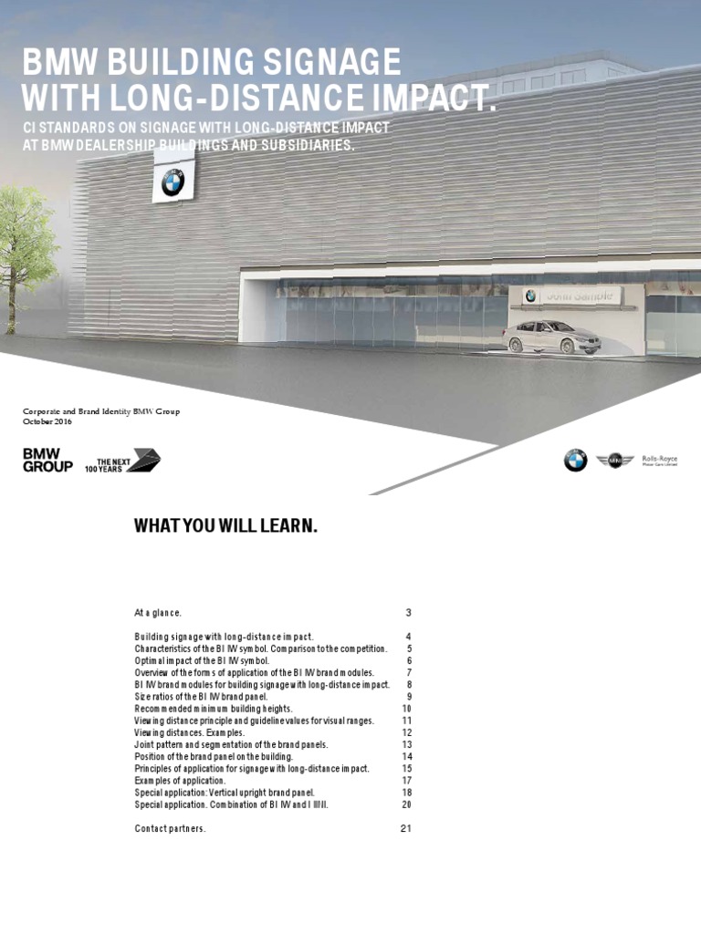BMW Identity - Signage - CI Standards - Long-Distance Building Signage ...