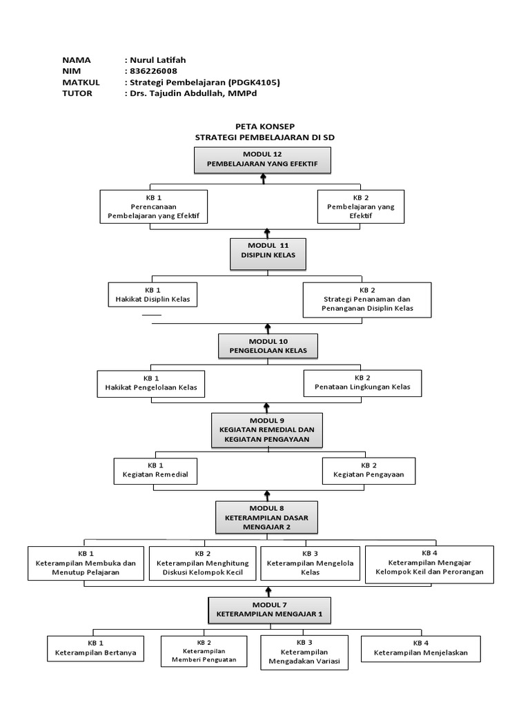 Peta Konsep Strategi Pembelajaran | PDF