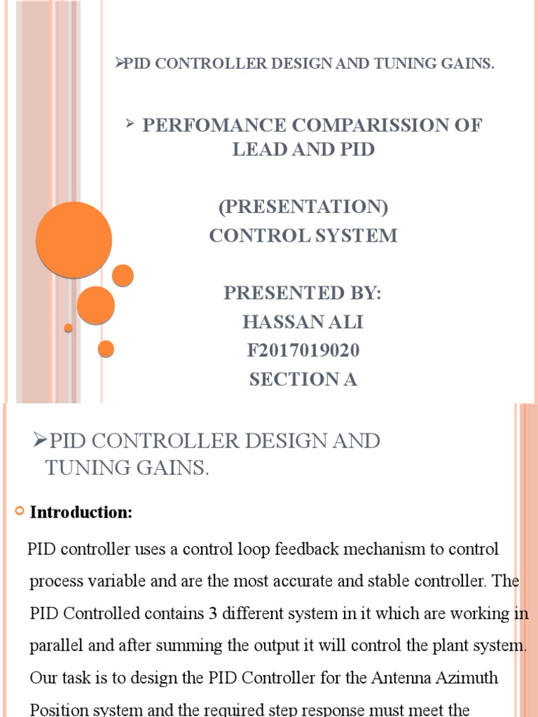 PID CONTROLLER DESIGN AND TUNING GAINS Presentation | PDF | Control ...