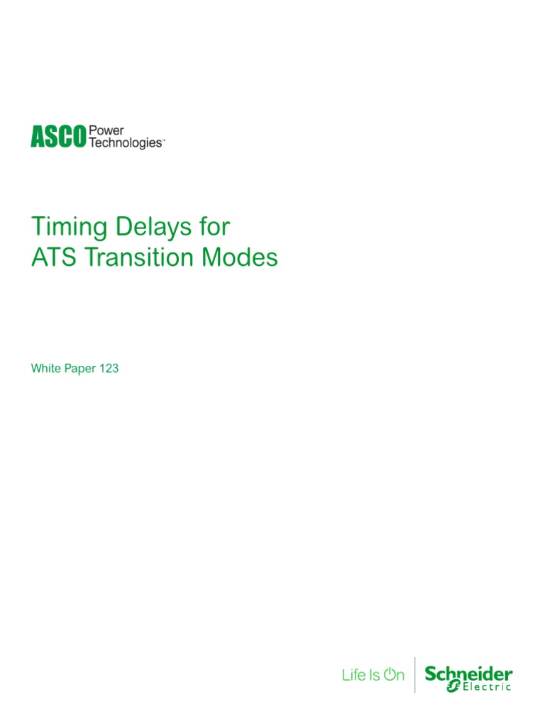 #ASCO Timing Delays 4 ATS's | PDF | Switch | Power (Physics)