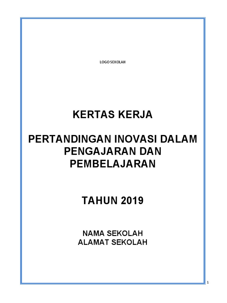 Kertas Kerja Inovasi PPWK | PDF