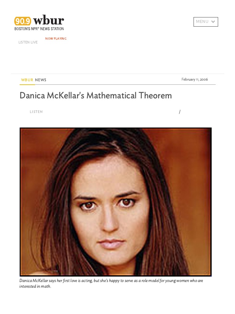 Danica McKellar's Mathematical Theorem - WBUR & NPR | PDF