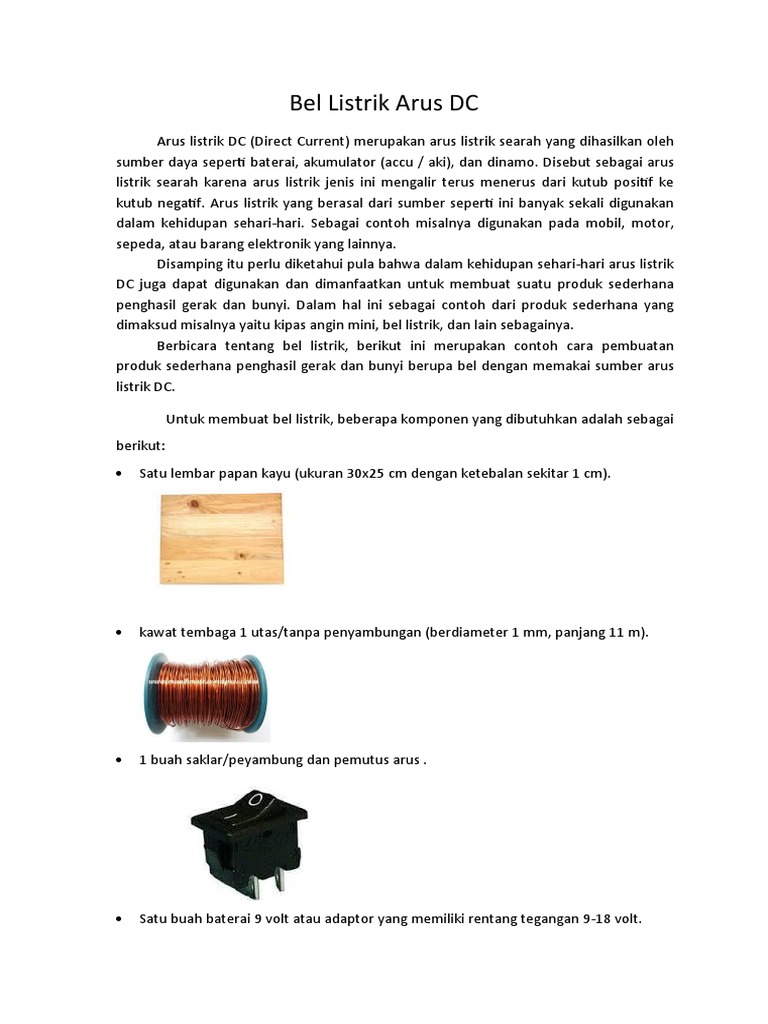 Cara Membuat Bel Listrik Sederhana | PDF | Sains & Matematika