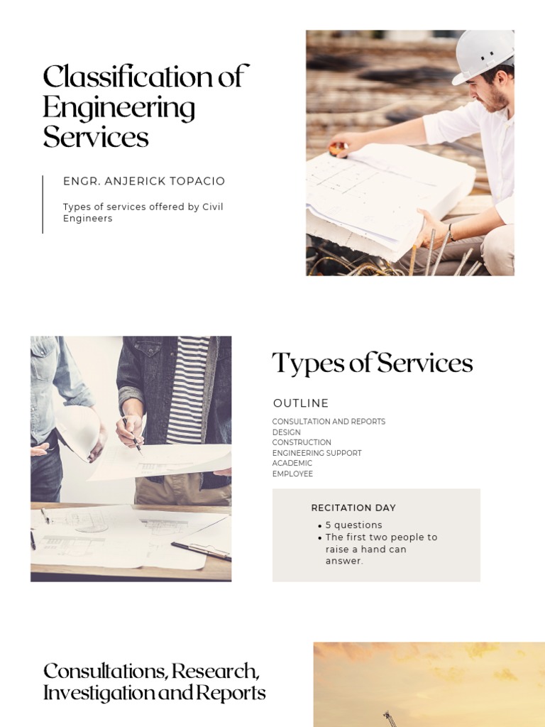 Classification of Engineering Services: Engr. Anjerick Topacio | PDF ...