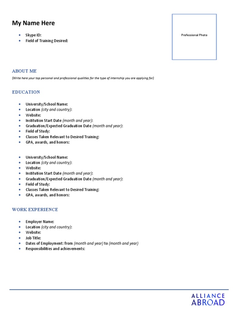 Internship Application Profile | PDF
