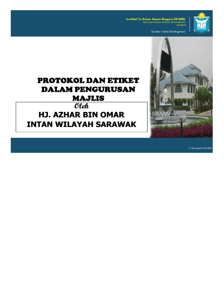 Protokol Dan Etiket Pengurusan Majlis | PDF