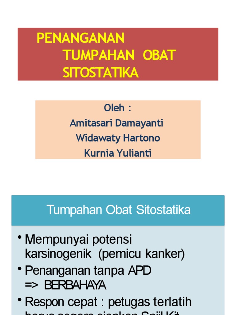 Penanganan Tumpahan Sitostatika | PDF | Incineration | Chemotherapy