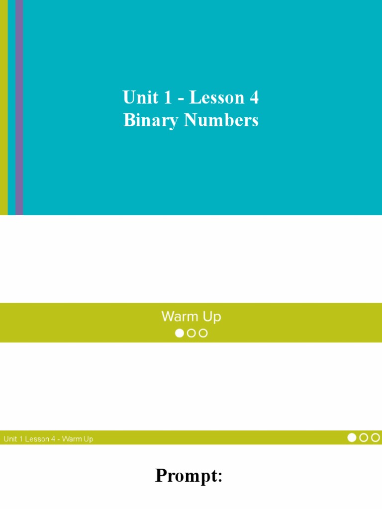 Unit 1 - Lesson 4 Binary Numbers | PDF | Bit | Theory Of Computation
