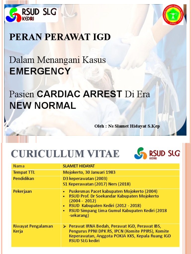 Slamet Hidayat - Peran Perawat Igd Cardiac Arrest Webinar Ready | PDF ...